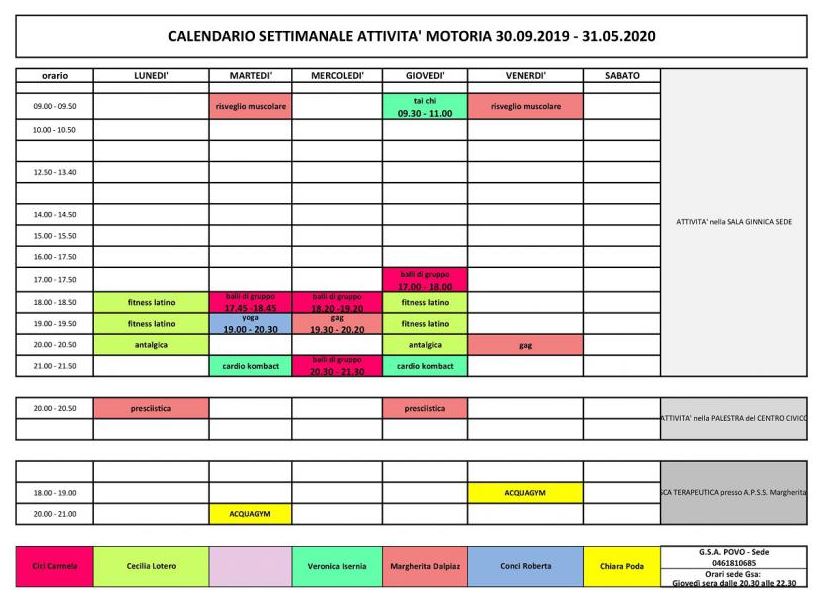 calendario – GSA Povo